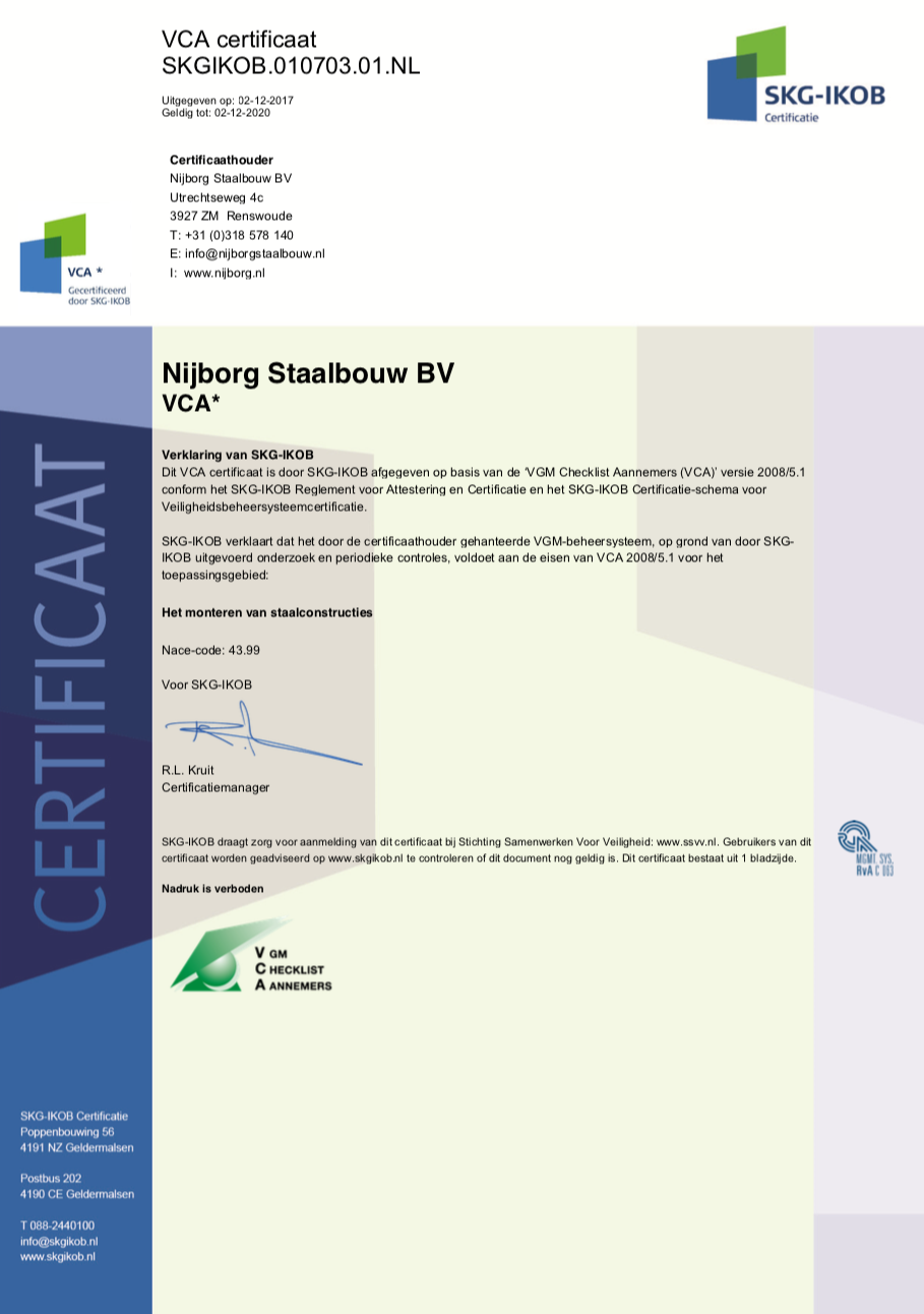 Certificaten - NIJBORG STAAL
