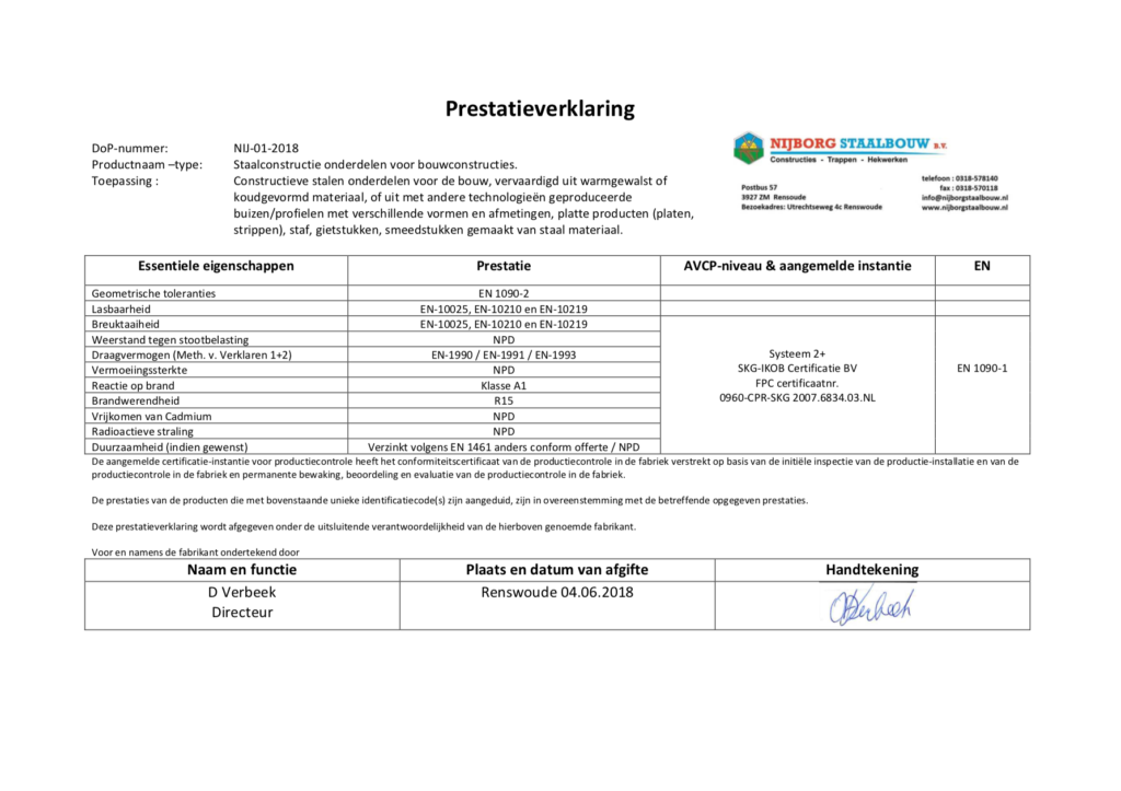 Certificaten - NIJBORG STAAL